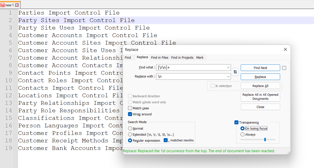 Replace CarriageReturn And NewLine In NotePad Tech Trainings